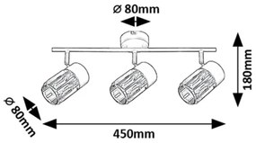 Rabalux 73061 - Bodové svítidlo VENARO 3xE14/15W/230V