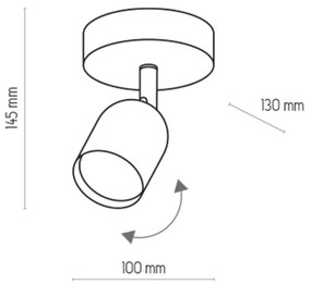 TK LIGHTING Bodové svítidlo - TOP 3301, 230V/10W/1xGU10, zlatá/černá