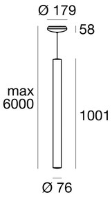 Linea Light 8843 Tu-V_1, závěsné svítidlo, 36W 3000K DALI, prům. 7,6cm, délka 100,1cm