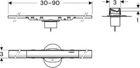 Geberit 154.446.QC.2 - Odtokový žlab CleanLine 90x3 cm antracit