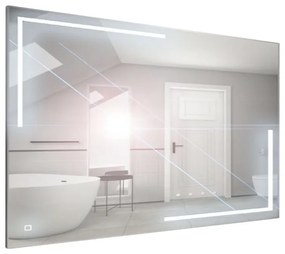 BPS-koupelny Zrcadlo závěsné s pískovaným motivem a LED osvětlením Nikoletta LED 3 Typ: dotykový vypínač, Rozměry (cm): 120x65 - (Nikoletta LED 3/120)