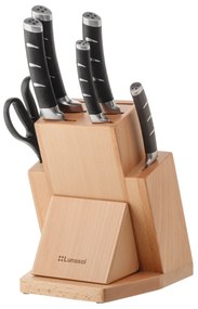 Stojan na nože 7 ks s bruskou na nože - Flow Kitchen - 132760