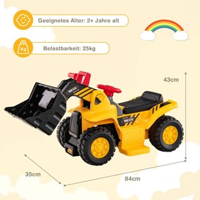 Costway Sedací bagr dětský bagr elektrický se skrytým úložným prostorem