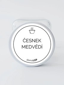 Samolepka na kořenky MEDVĚDÍ ČESNEK bílá 5 cm základní písmo