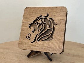 Li-Go Znamení "Lev" lampa 19x19cm provedení povrchu: dub