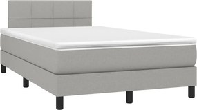Box spring postel s matrací a LED světle šedá 120x190 cm textil 3270039