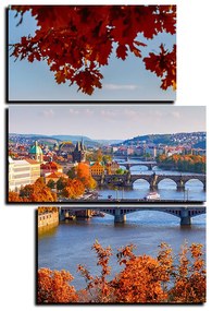 Obraz na plátně - Řeka Vltava a Karlův most - obdélník 7257D (90x60 cm)