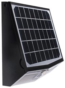 Exteriérové ​​solární nástěnné LED svítidlo Solar, 1x LED 15w, černá, pohybový senzor, ovladač