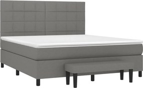 Box spring postel s matrací tmavě šedá 160x200 cm textil 3136606