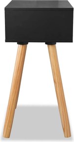 Noční stolky 2 ks masivní borové dřevo 40 x 30 x 61 cm černé 244741