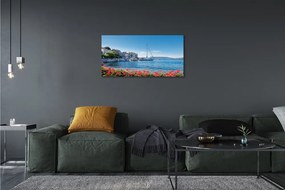 Obrazy na plátně Mořská loď nebe léto 125x50 cm