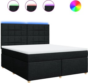 Box spring postel s matrací černá 180x200 cm textil 3293661