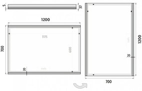 Nimco LED zrcadlo 1200x700 ZP 12006