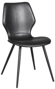 Černá kožená jídelní židle Rowico Been