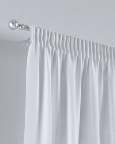 Záclona voálová jednoduchá s řasící páskou barva bílá látka poloprůhledná, pletený vzor