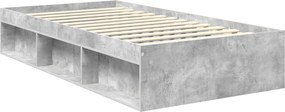Rám postele s čelo Betonově šedá 100 x 200 cm Kompozitní dřevo 3407916