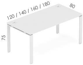 NABYTEK-DESIGNOVY.CZ - DEB1280U - Kancelářský stůl EPIC, 120/140/160/180cm, kovová podnož U, dub/černá