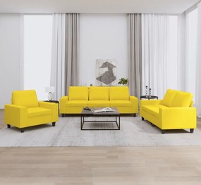vidaXL 3dílná sedací souprava textil [3201866] Barva: Světle žlutá