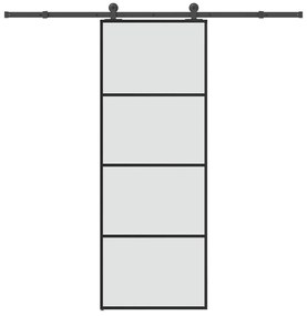 Posuvné dveře s kováním 76x205 cm ESG sklo a hliník