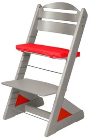 Jitro Dětská rostoucí židle Plus Šedá Červený klín + červený