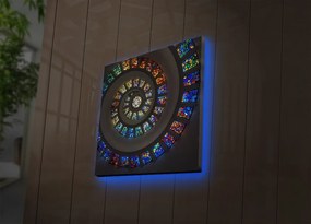 Obraz s LED osvětlením BAREVNÁ SPIRÁLA 49 40 x 40 cm