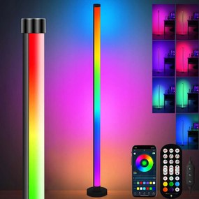 Stojací Rgb hudební lampa černá rohová Dálkový Ovladač aplikace