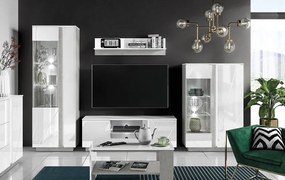 Casarredo - Komfort nábytek Obývací stěna, sestava RUBENS SET 1 s LED osvětltením, beton šedý/bílá lesk