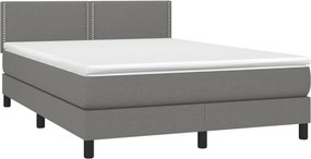 Box spring postel s matrací tmavě šedá 140x200 cm textil 3139978