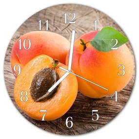 Nástenné skleněné hodiny meruňky