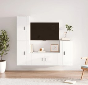 vidaXL 4dílný set TV skříněk kompozitní dřevo [3188591] Barva: Bílá