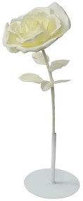 Veliká stojací dekorace bílá růže ve stojanu Rose XXL - 23*80 cm