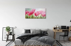 Obraz na skle tulipány obrázek 125x50 cm