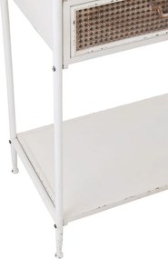 Bílý antik kovový policový regál se šuplíkem Valio White - 55*37*185cm