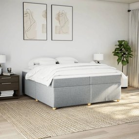 Box spring postel s matrací světle šedá 200 x 200 cm textil 3285401