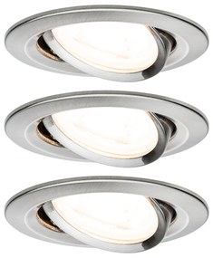 Paulmann 93469 LED Nova round, set kulatých bodovka v úpravě kartáčovaný hliník, 3x6,5W LED 2700K GU10, 3 krokové stmívání, prům.8,4cm