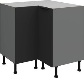 ARIA ab | dolní skříňka 90x90 DN 2F rohová s policí | 90x90 cm | antracit/černá