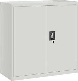 Kancelářská skříň se 2 dvířky šedá 90 cm ocelová 20114