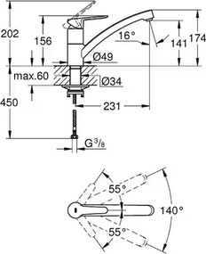 Grohe StartEco - Dřezová baterie chrom