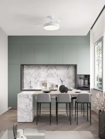 LED bílé designové stropní svítidlo Nevma s dálkovým ovládáním