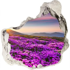 Wallmuralia Samolepící díra na stěnu Květiny v horách 75x75 cm