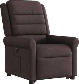 Elektrické zvedací polohovací křeslo tmavě hnědé textil 3303339