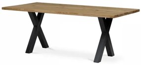 Jídelní stůl 200x100x75 masiv dub kovové podonoží X černý lak DS-X200 DUB