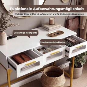 Costway Konzolový stolek s LED světly a nabíjecí stanicí úzký – 90 × 40 × 75 cm