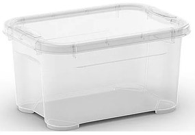 Manutan Expert  Plastový úložný box s víkem, průhledný, 5 l