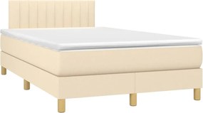 Box spring postel s matrací krémová 120x190 cm textil 3269791