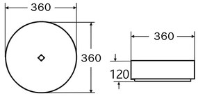 BPS-koupelny Skleněné umyvadlo na desku HYD-BRT1-WH-360 36x12 cm, mat