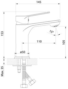 Aqualine - Umyvadlová baterie SINTRA lesklý chrom