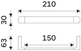 Nimco Držák na ručníky, 21 cm MAYA bílá - MAB 29060-05