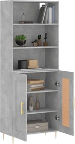 Skříň highboard betonově šedá 69,5x34x180 cm kompozitní dřevo 3189945