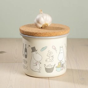 Dóza s víkem Moomins Bon Appétit 1,3l, smalt-korek / béžová